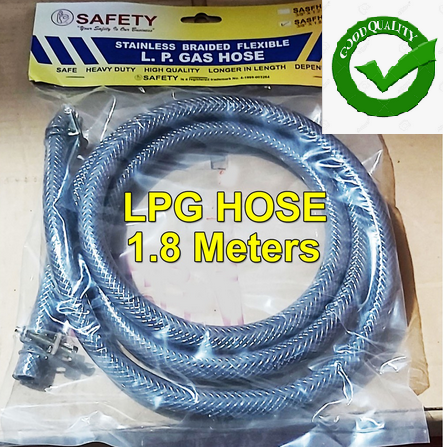 Stainless Braided Flexible LPG Hose 3/8 x 1.8 Meters or 1.2 meters with ...