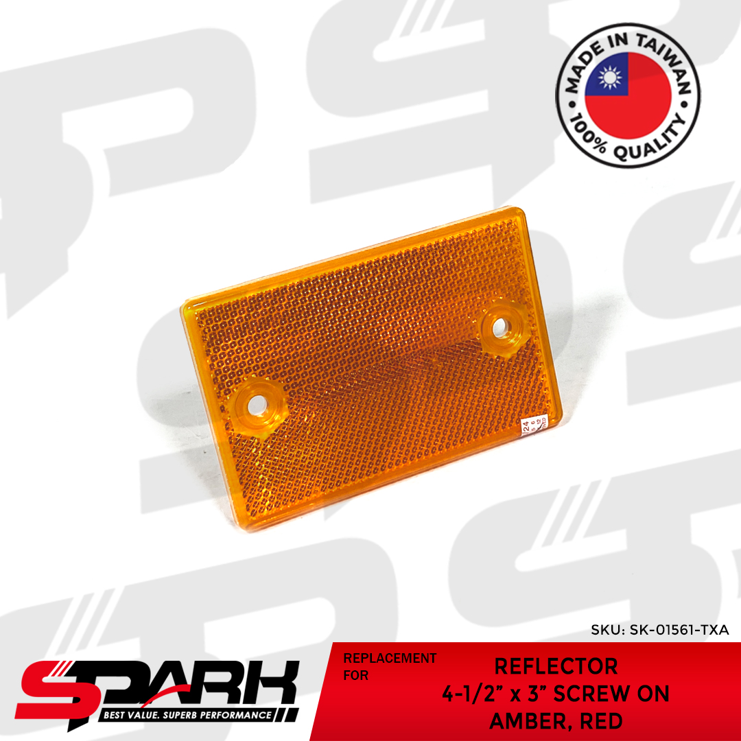 Side Reflector Reflector Screw Type Square Rectangular 4.5" x 3 ...