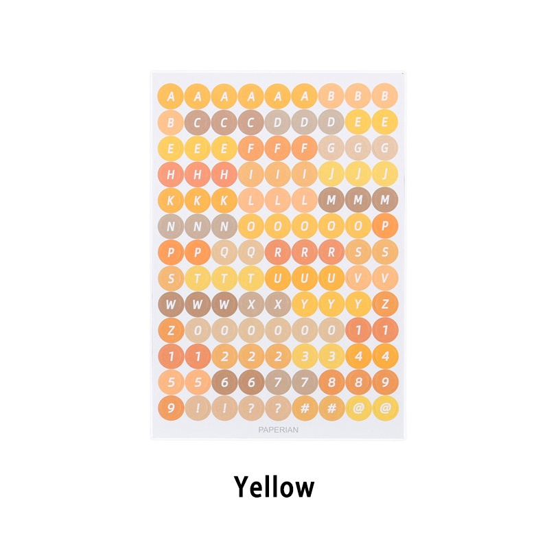 Candy Color English Alphabet Number Sticker Circular Marker Sticker ...