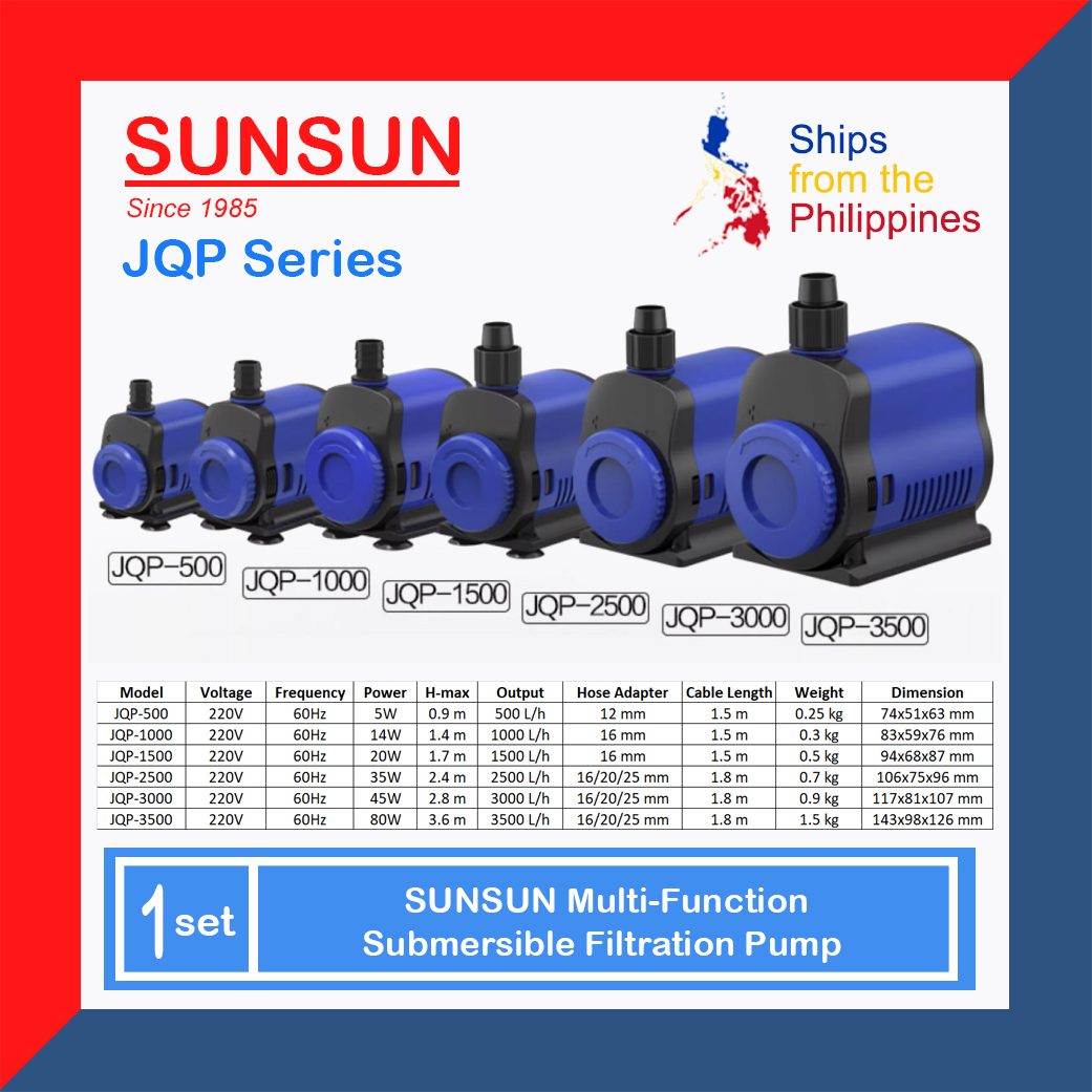 SUNSUN Aquarium Multi-Function Submersible Filtration Pump JQP Series ...