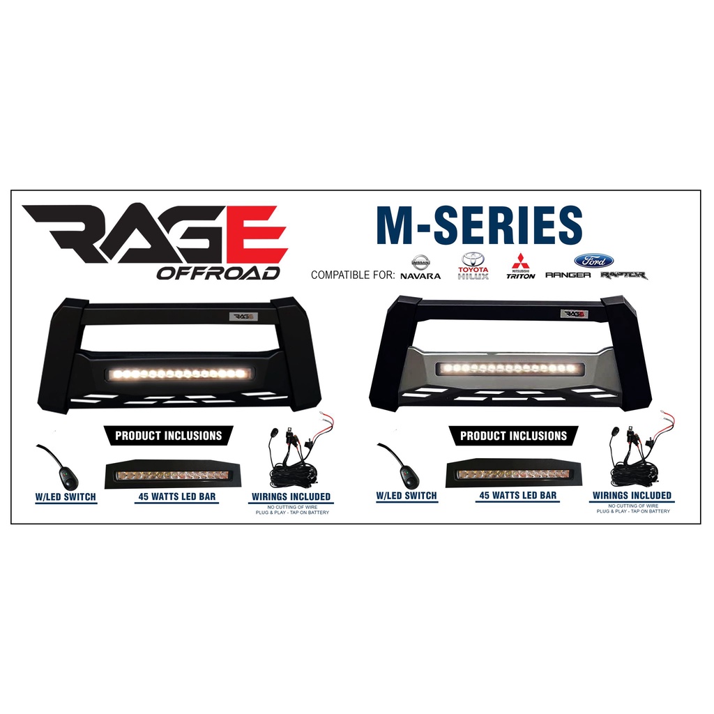 Front bumper RAGE OFFROAD for MITSUBISHI TRITON / STRADA 2015 to 2023 M ...