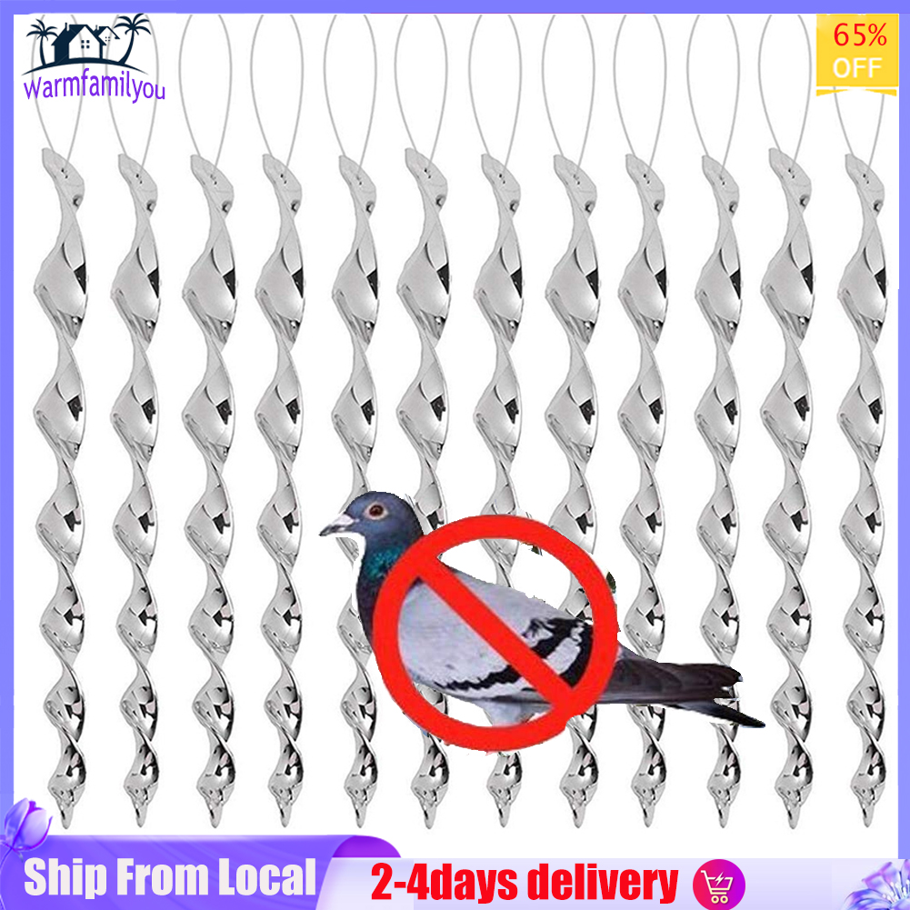 Pack of 12 Reflective Wind Spiral Bird Deterrent Reflective Bird ...
