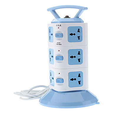 Raffles 3-Layer Vertical Multi-Function Socket with 3-Prong Outlets ...