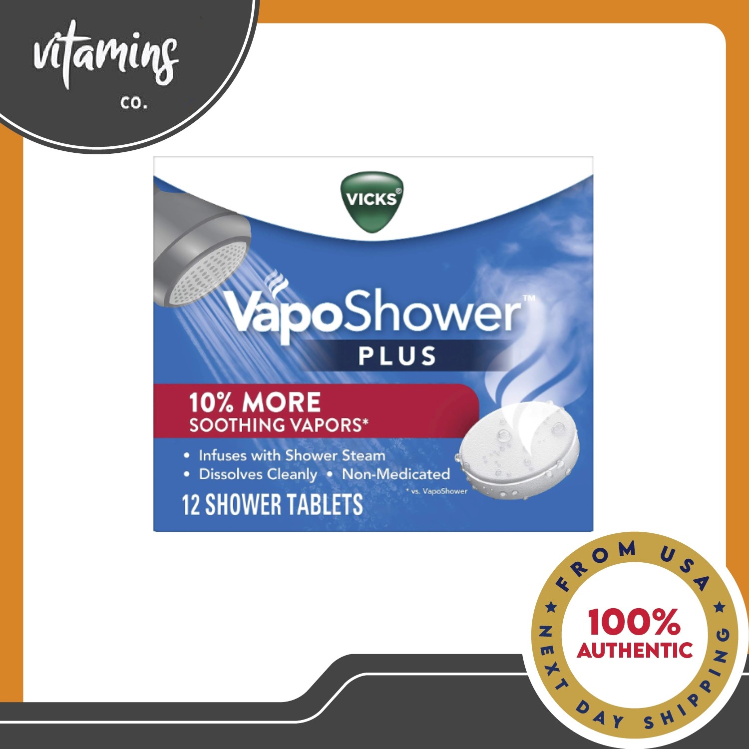 Vicks VapoShower Plus Shower Steamer with Eucalyptus, Menthol ...