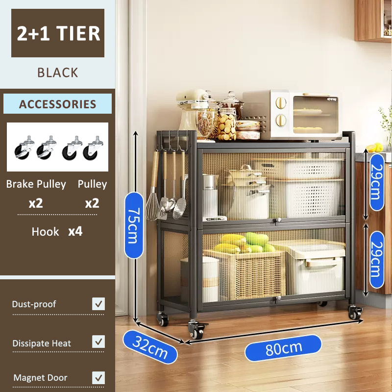 🔥🔥GSlife 80CM 1/2/3/4 Layers Kitchen Organizer Cabinets Microwave Oven ...