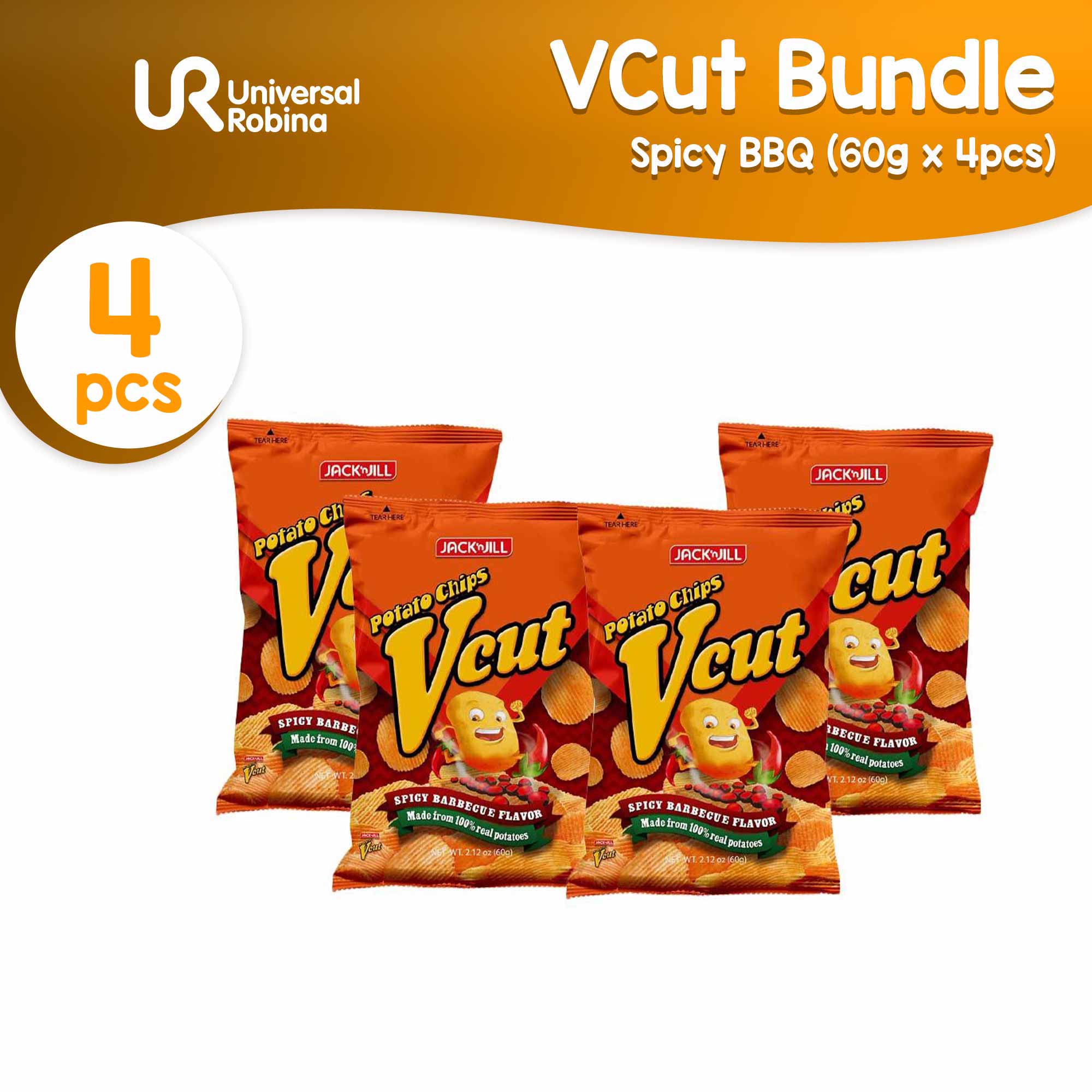 4 x Vcut Spicy BBQ (60g) | Lazada PH