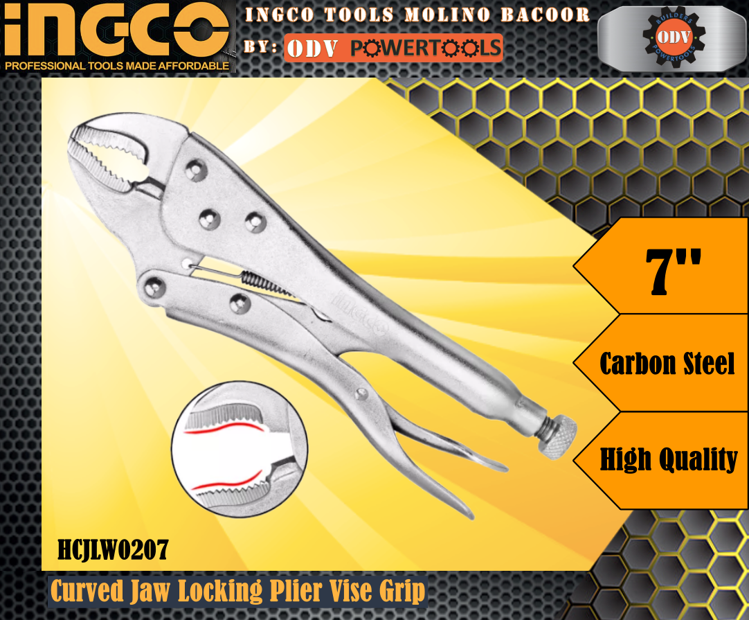 Ingco HCJLW0207 7" Curved Jaw Locking Plier Vise Grip ~ ODV POWERTOOLS ...