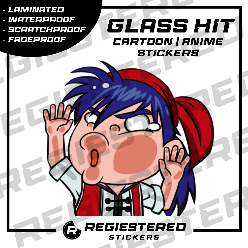 PT. 6 Glass Hit Smashed Cartoon Anime Sticker Dragon Ball Naruto ...
