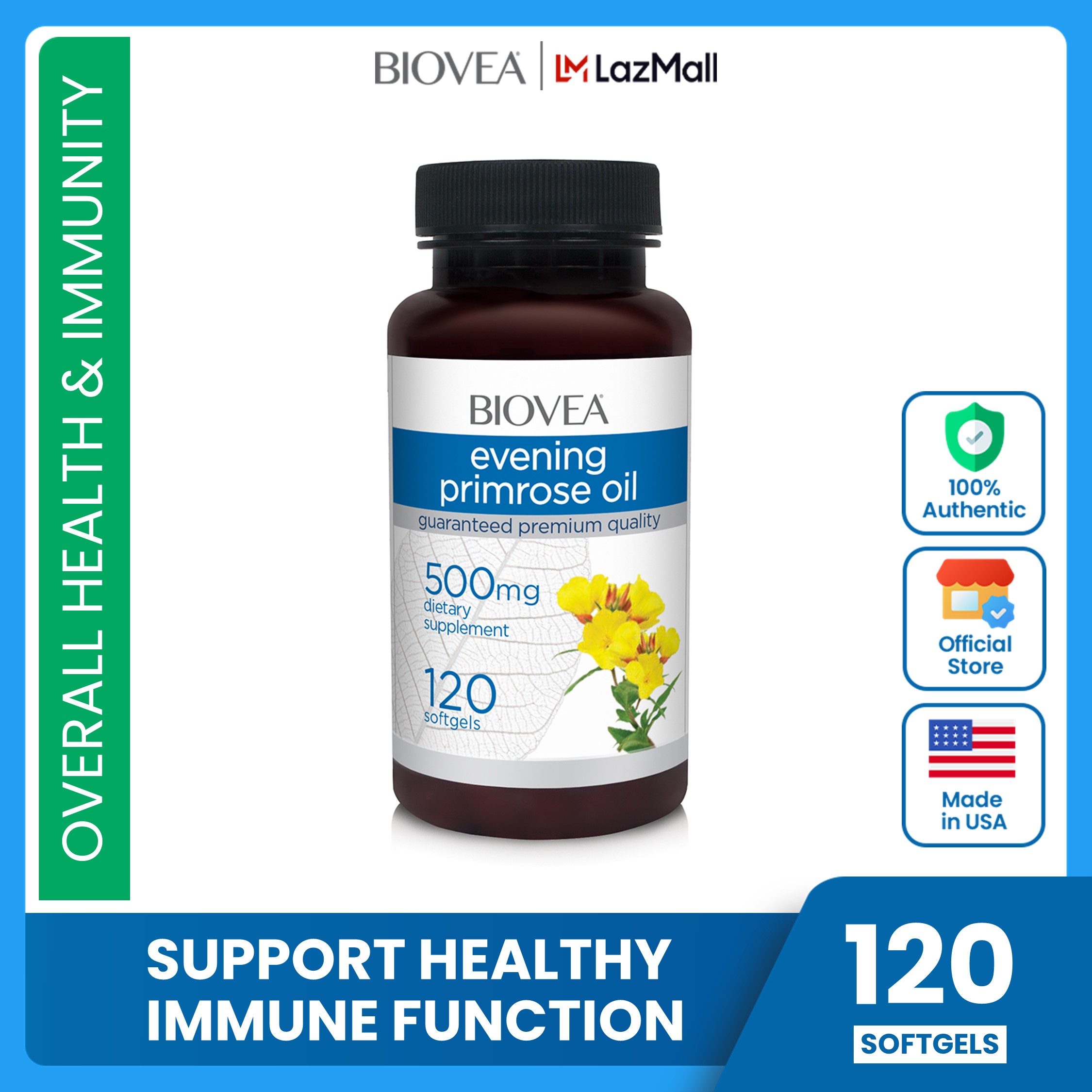Biovea Evening Primerose Oil (500mg) - 120 Softgels | Lazada PH