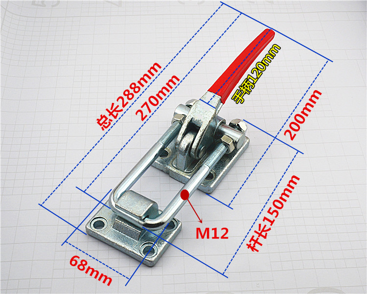 Heavy-duty mechanical adjustable buckle door bolt clamp lock box buckle ...