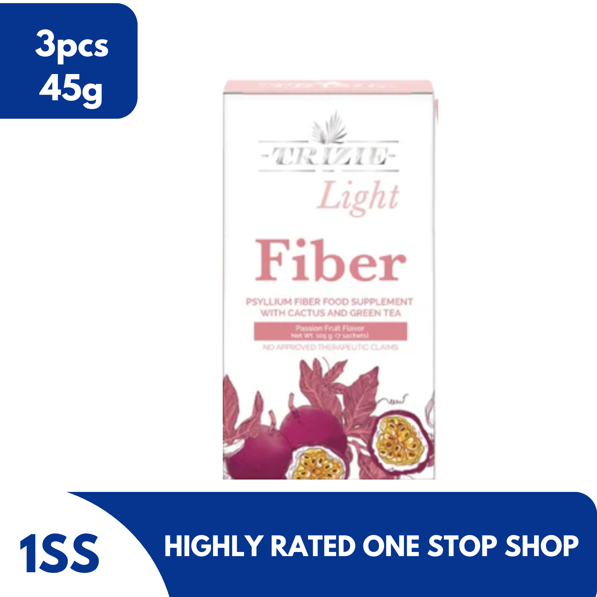 Trizie Light Fiber Passion Fruit Flavor, 3pcs x 45g | Lazada PH
