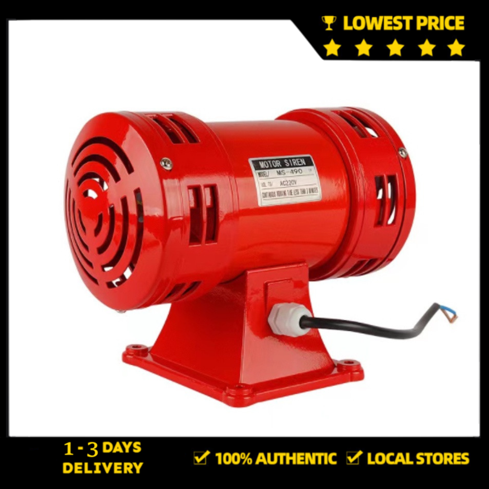 MS-490 Industry Security Electric Motor Driven Siren Continuous Alarm ...