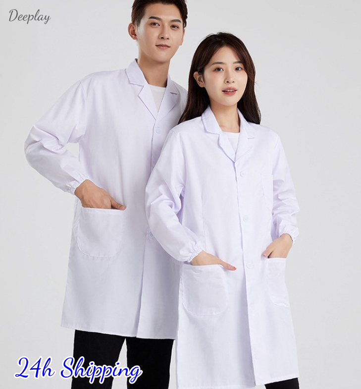Lab Gown Long Sleeve Lab Coat White Coat Lab Gown Women Lab Coat White ...