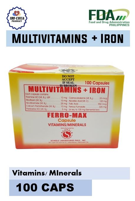 Multivitamins plus Iron (Ferro-Max) 100 capsules | Lazada PH