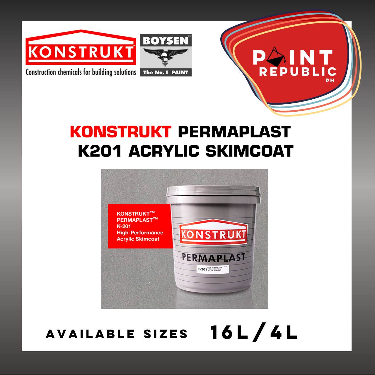 BOYSEN KONSTRUKT K201 Permaplast Acrylic Skimcoat | Lazada PH
