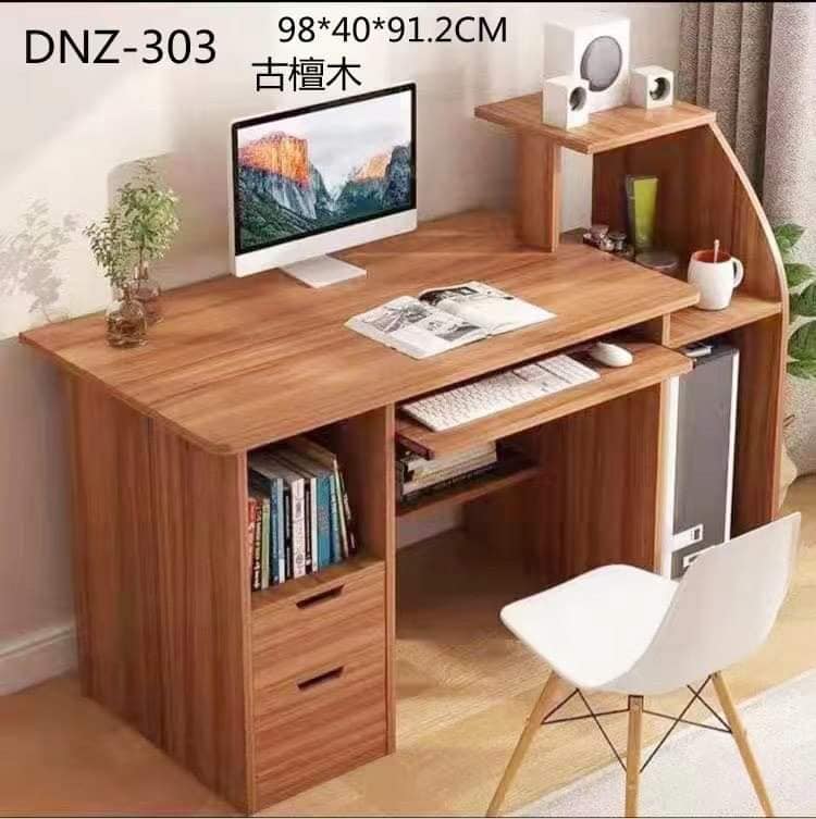 SCART. 98CM COMPUTER TABLE WITH CPU RACK MULTI-PURPOSE TABLE WITH SHELF ...
