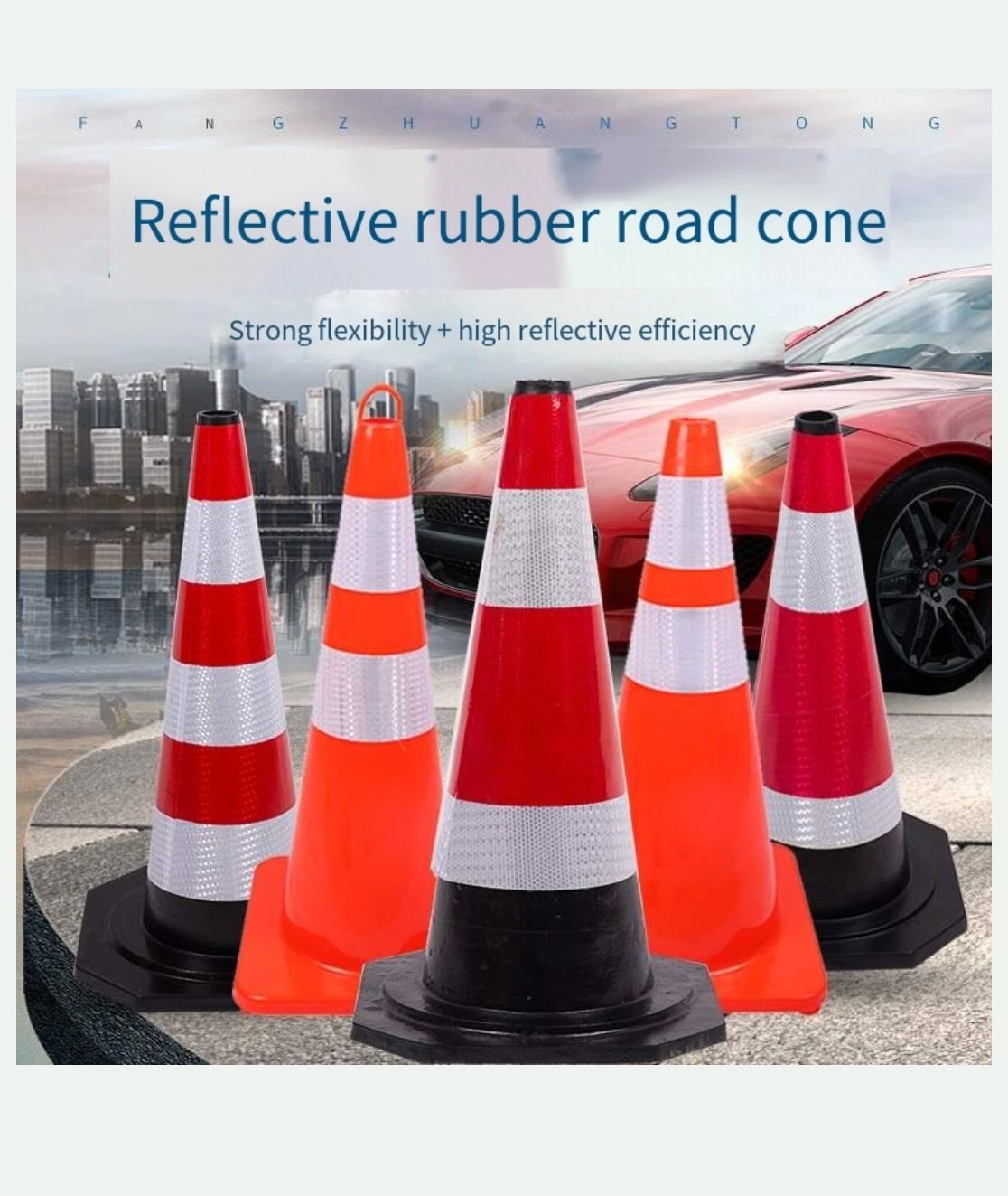 70cm rubber road cone reflective cone bucket safety barricade ice cream ...