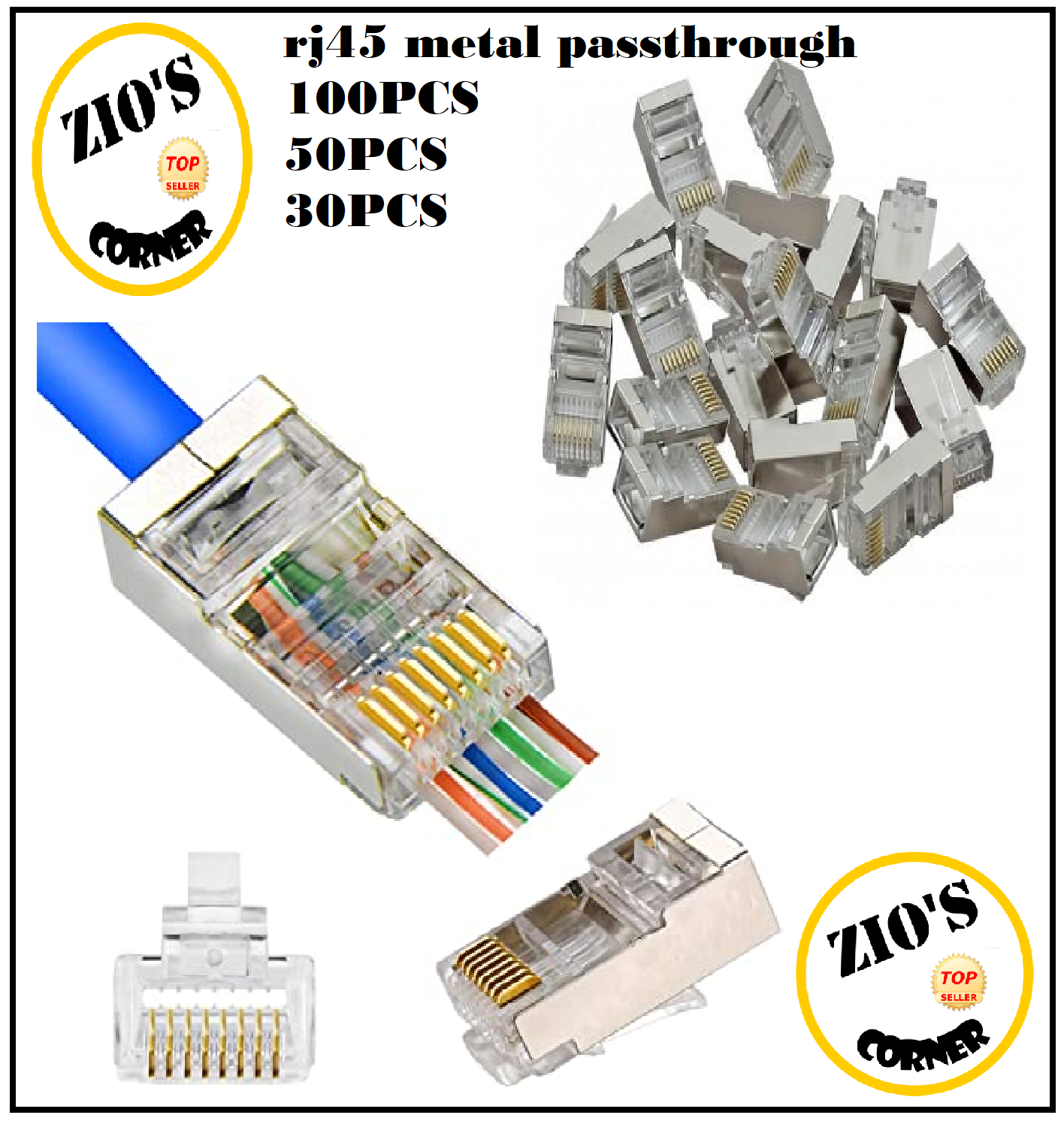 Rj45 Metal Shield passthrough Connectors | Lazada PH