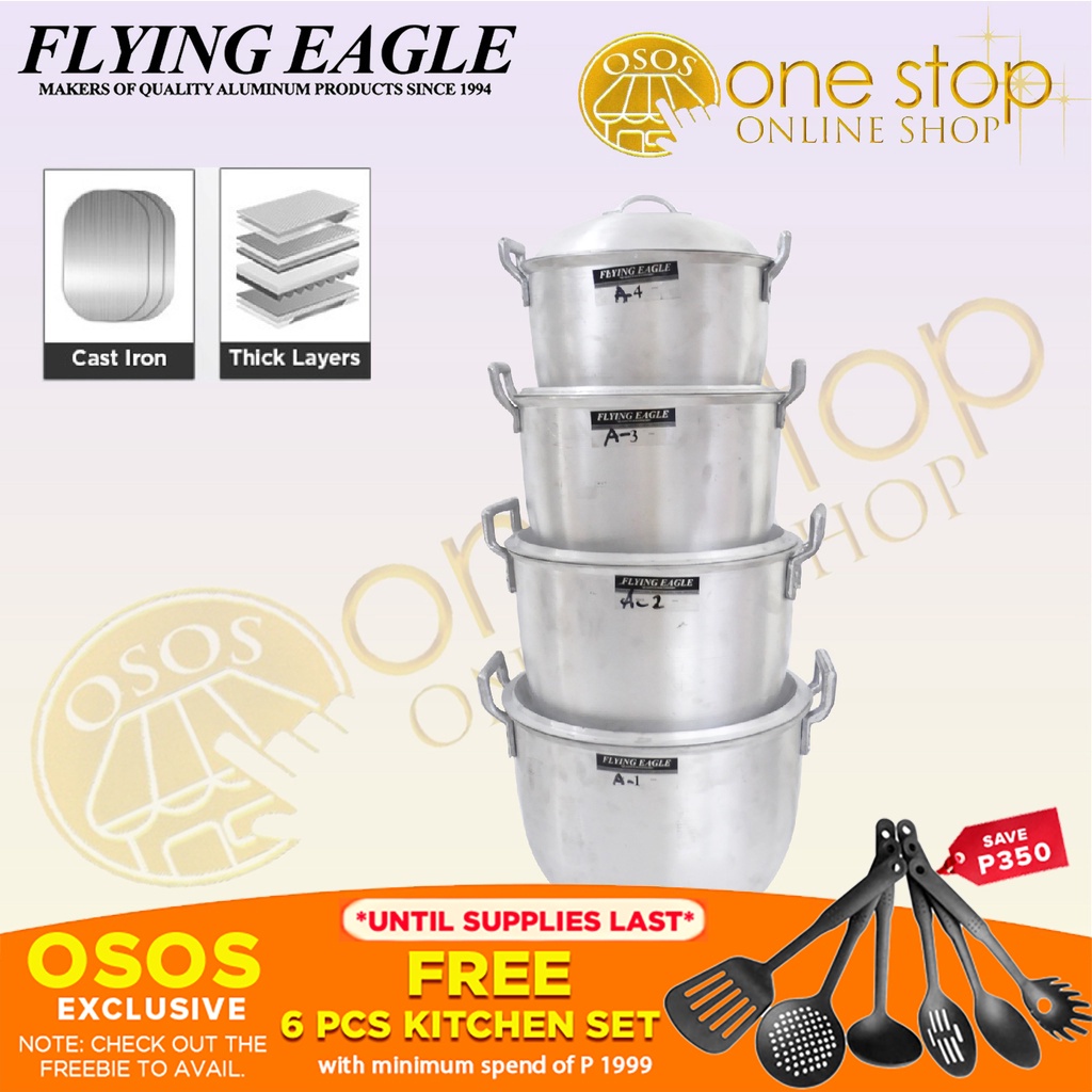 Flyingeagle Original Cookware Extra Kaldero Cast Iron & Thick Cover ...