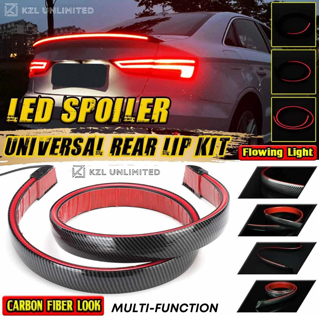 LED Spoiler Universal Rear Lip Kit Easy to Install Flexible & Durable ...