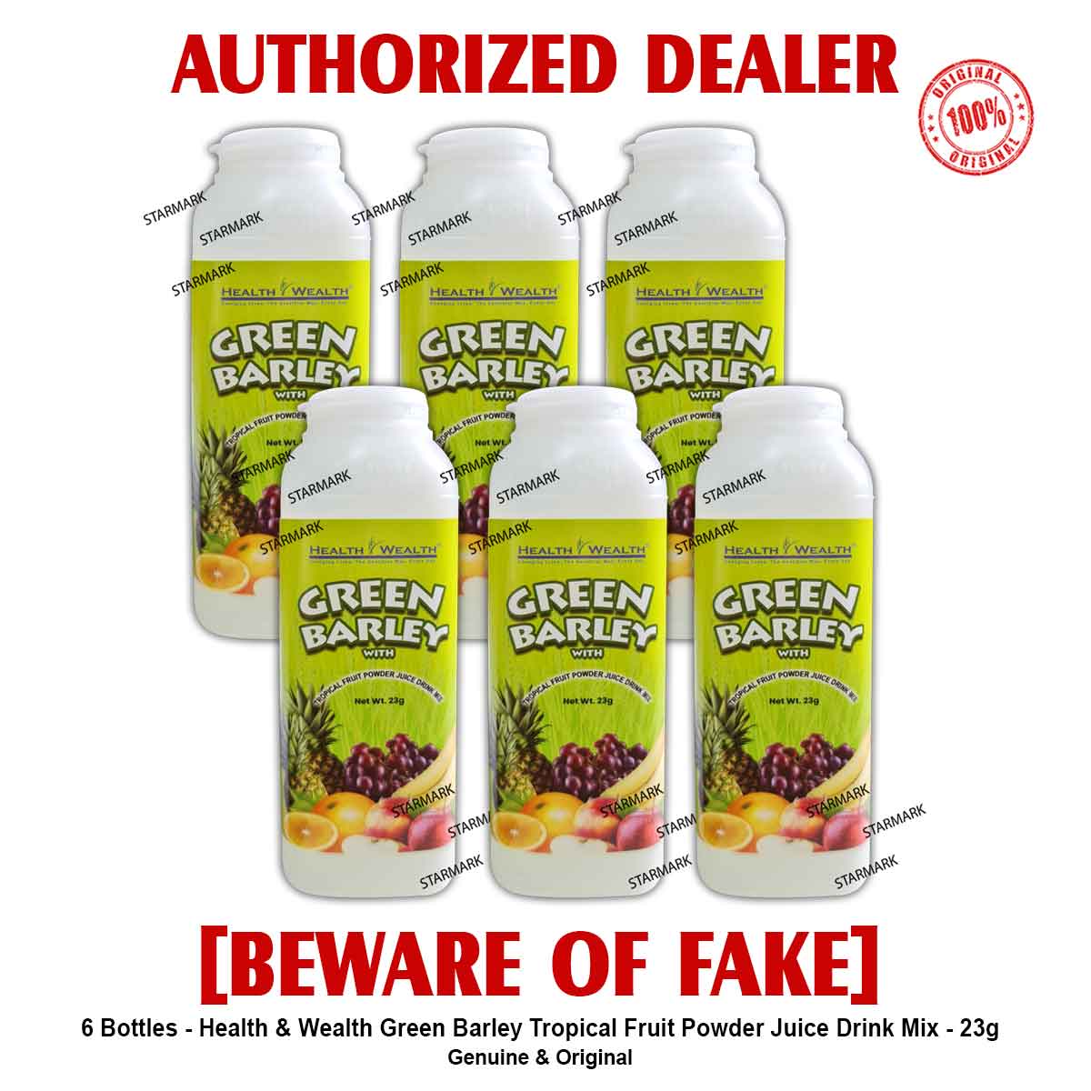 Health and Wealth GREEN BARLEY by HWIC 23g Authentic - 6 Bottles ...