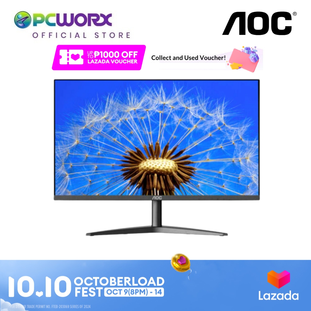 AOC 24B1XH2 23.8" IPS 100Hz FHD VGA/HDMI Monitor | Frameless Monitor ...