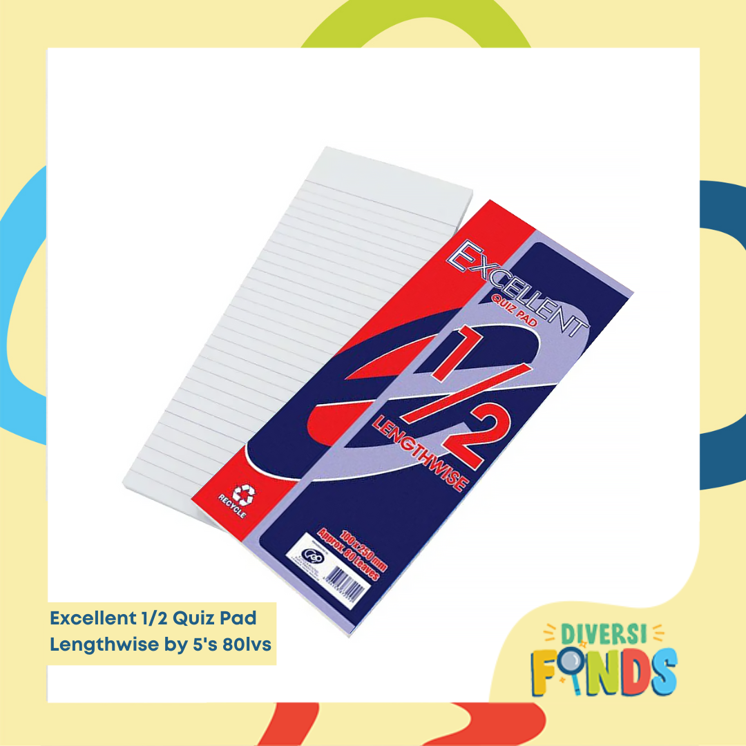 5pads EXCELLENT INTERMEDIATE PAD, Quiz Pad 1/4 - 80 Leaves | Lazada PH