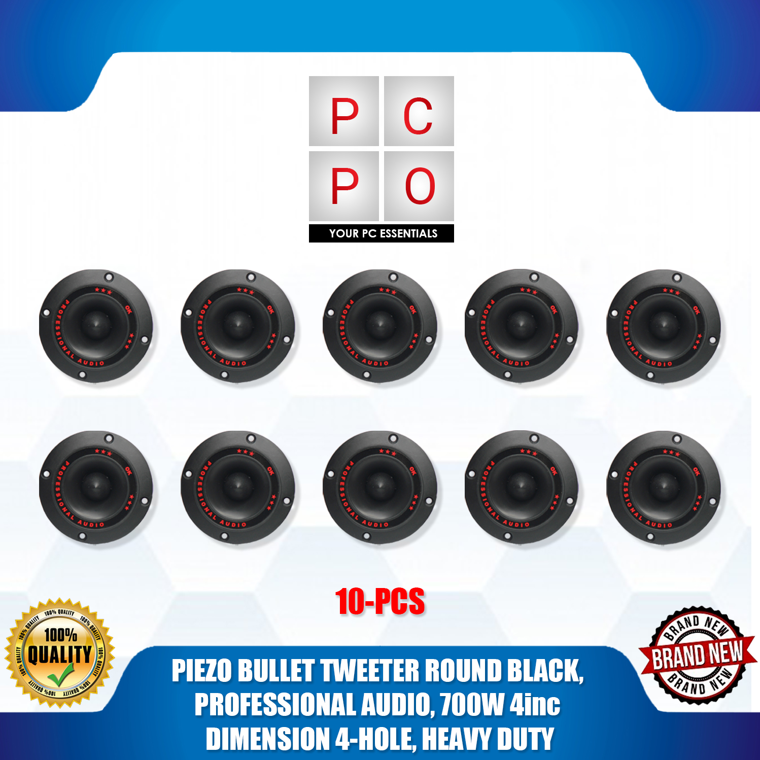 PIEZO BULLET TWEETER ROUND BLACK, PROFESSIONAL AUDIO, 700W 4inc ...