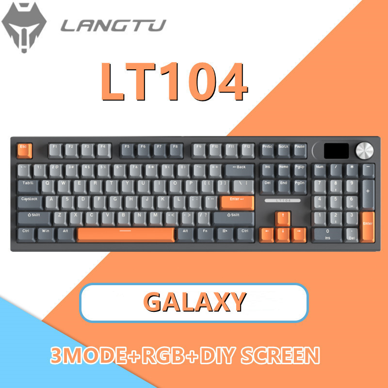 LANGTU LT104 mechanical keyboard RGB backlight Hotswap DIY screen 3Mode ...