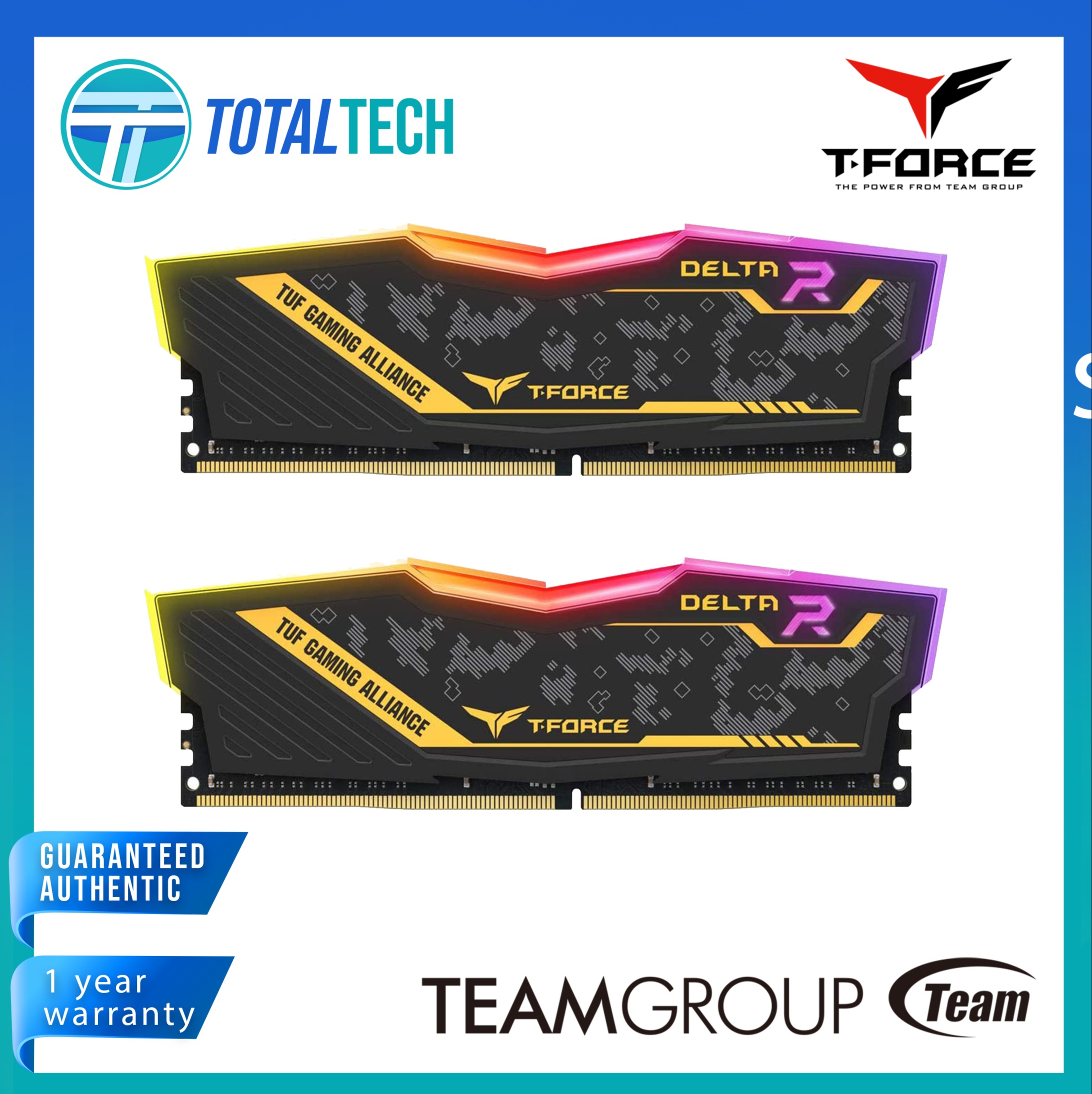 Team Group T Force 16gb kit 2x8 DELTA TUF GAMING RGB DDR4 GAMING MEMORY ...