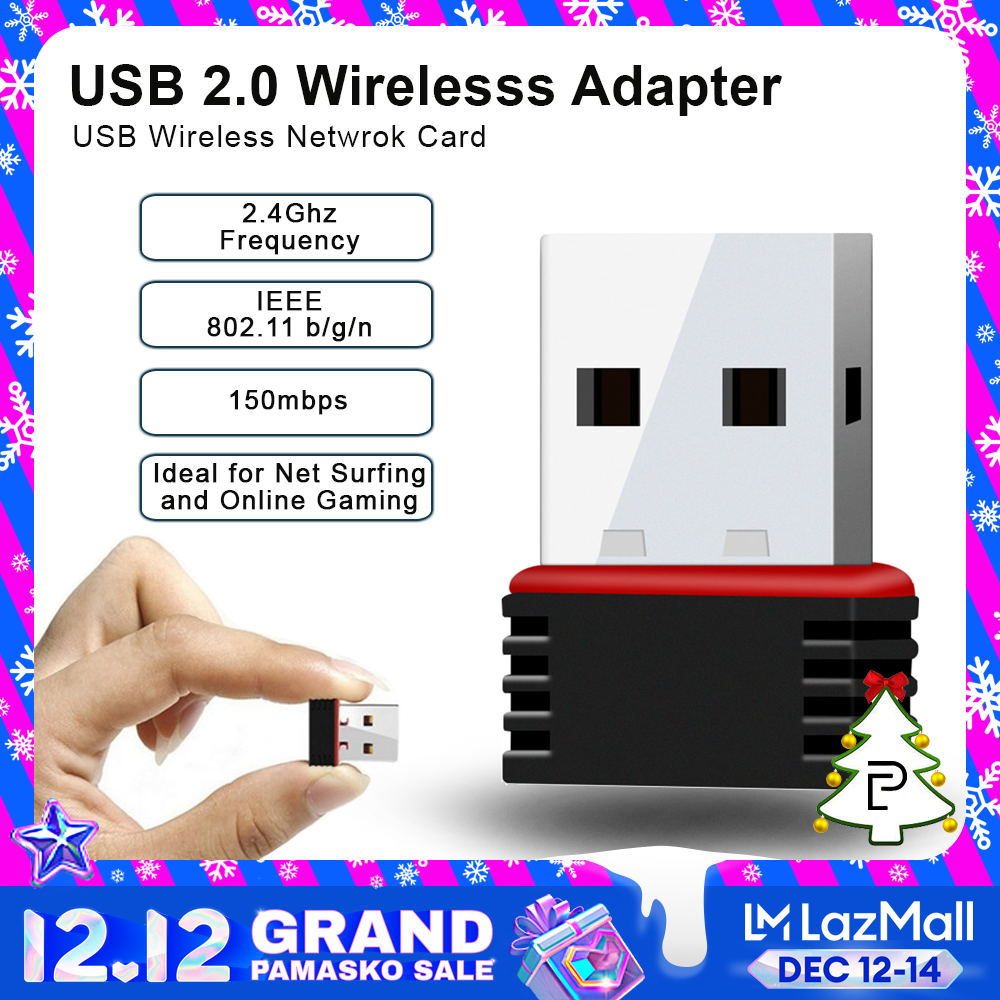 Popcorn USB 2.0 Wireless Adapter 802.11N 150Mbps Mini Wifi Dongle ...