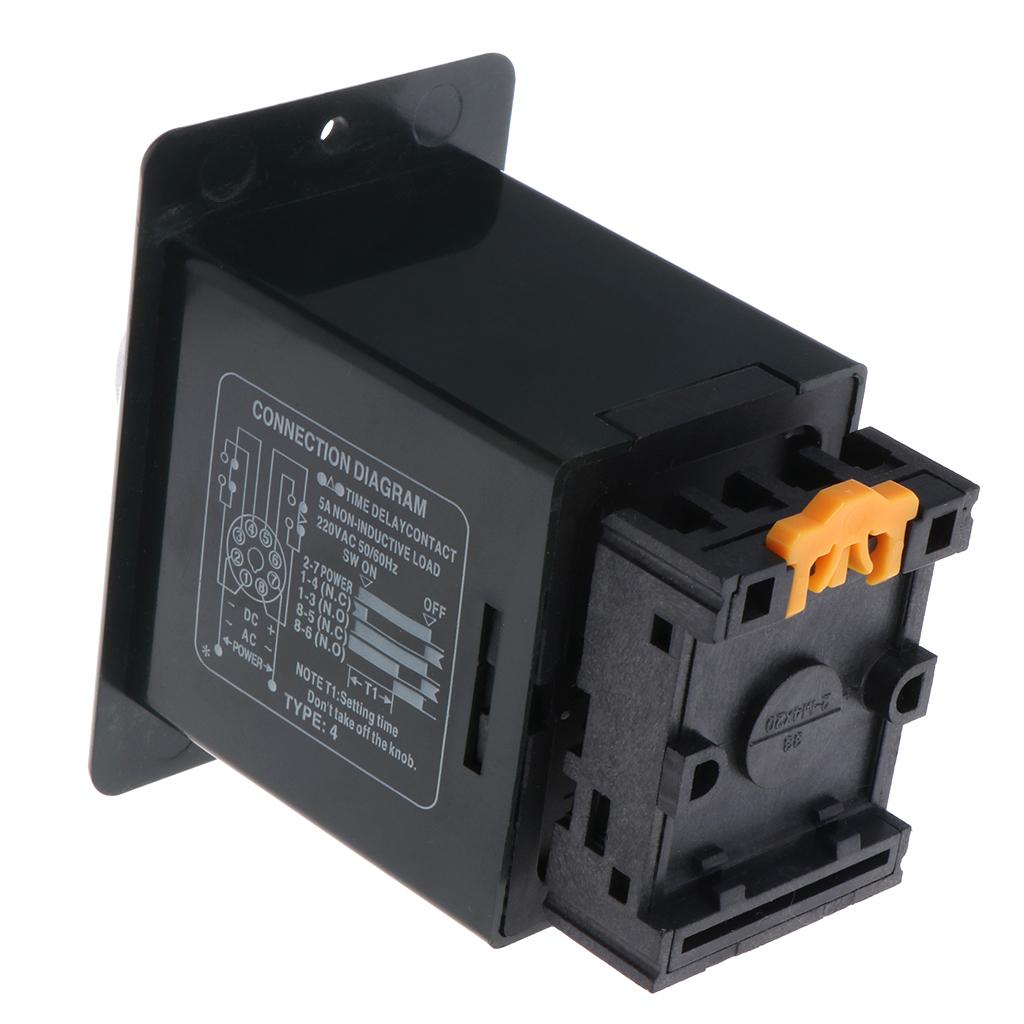 0-60 seconds/minutes Power On Delay Timer Time relay w socket base AC ...