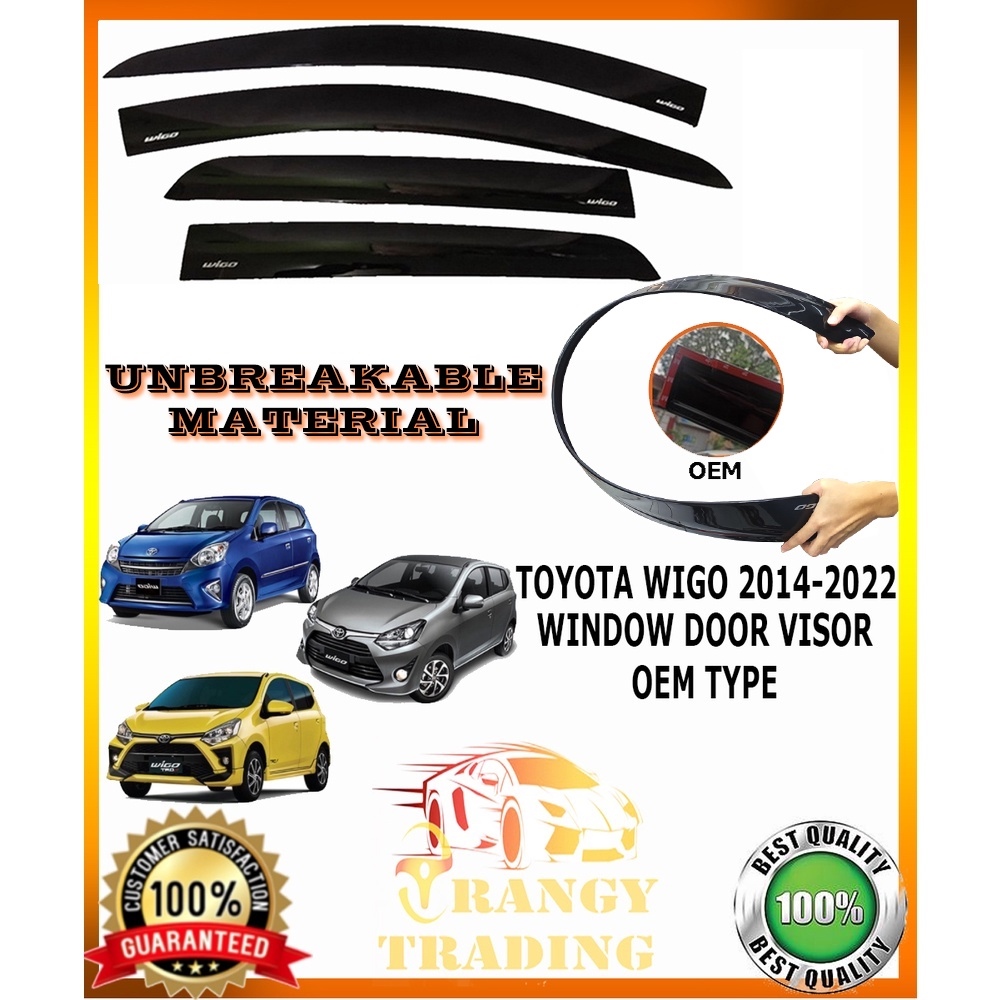 bx2mr7Fp Toyota Wigo 2014 to 2023 INJECTION / OEM Window door visor ...