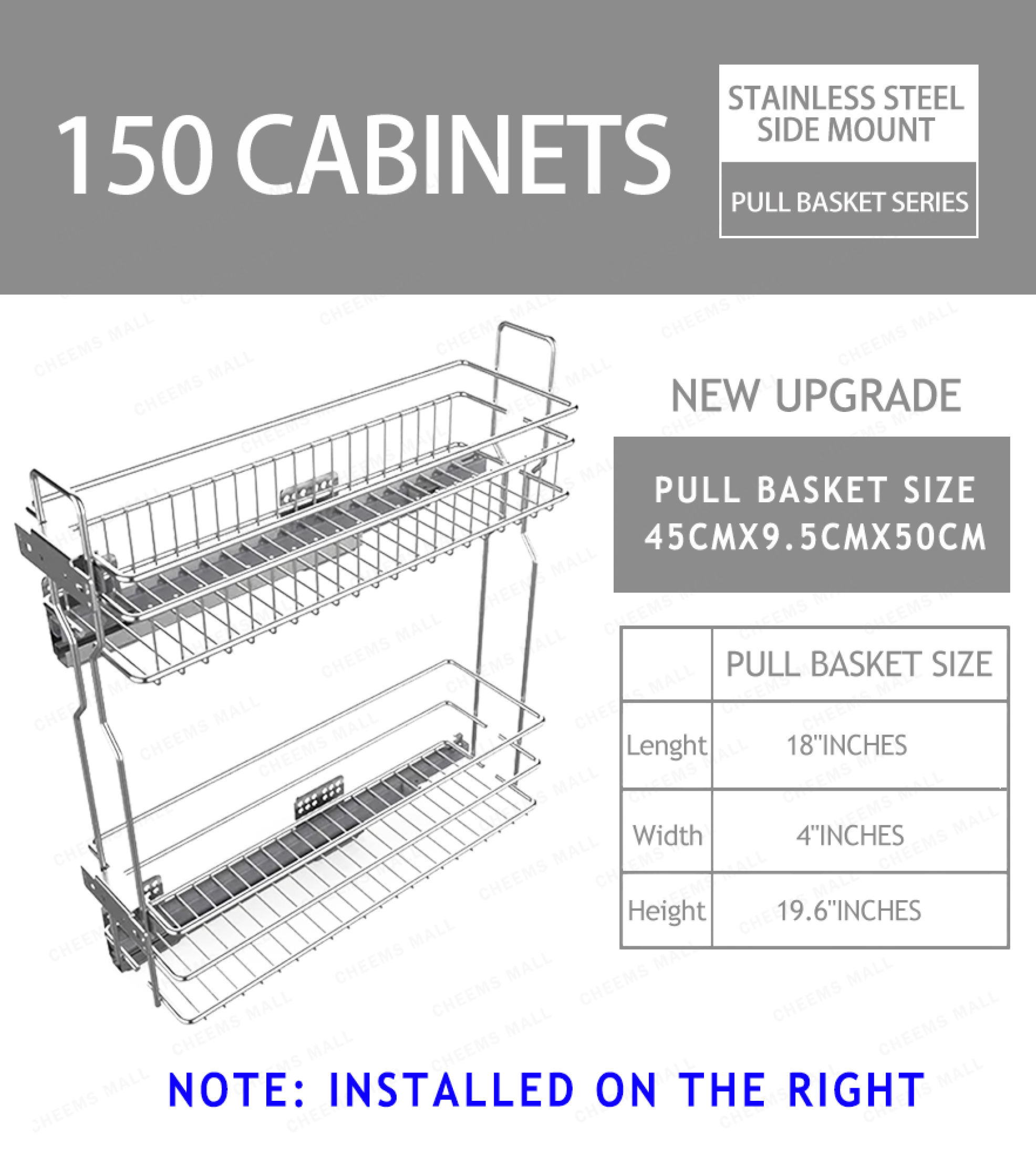 304 Stainless Steel Condiment Pull Out Basket Kitchen Cabinet 2 layers ...