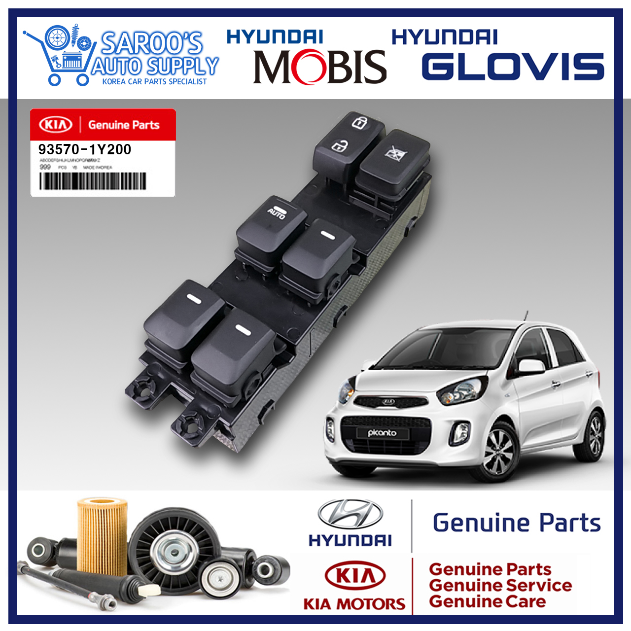 [Genuine] Power Window Switch For Kia Picanto , 2012-2017 , Original ...