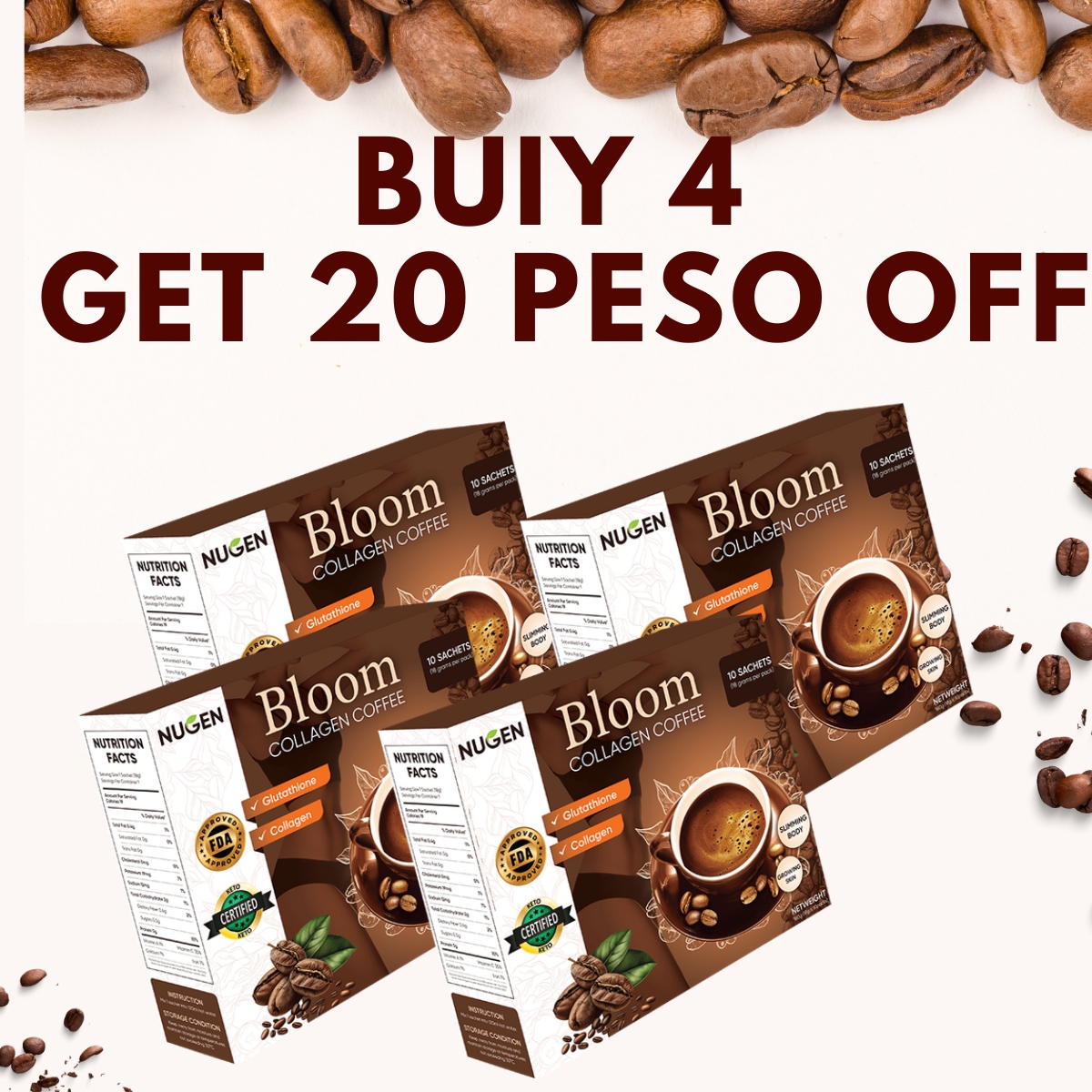 Nugen Bloom Collagen Coffee Orginal Macchiato Organic Diet Coffee Pure ...