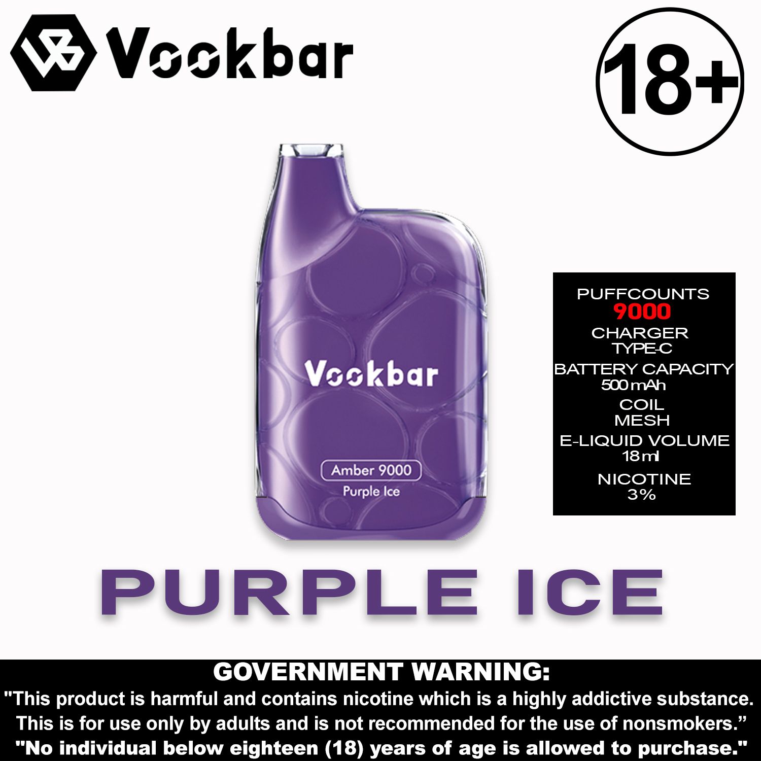 Vookbar Amber 9,000 Device 20ml Type - C rechargeable Pod | Lazada PH