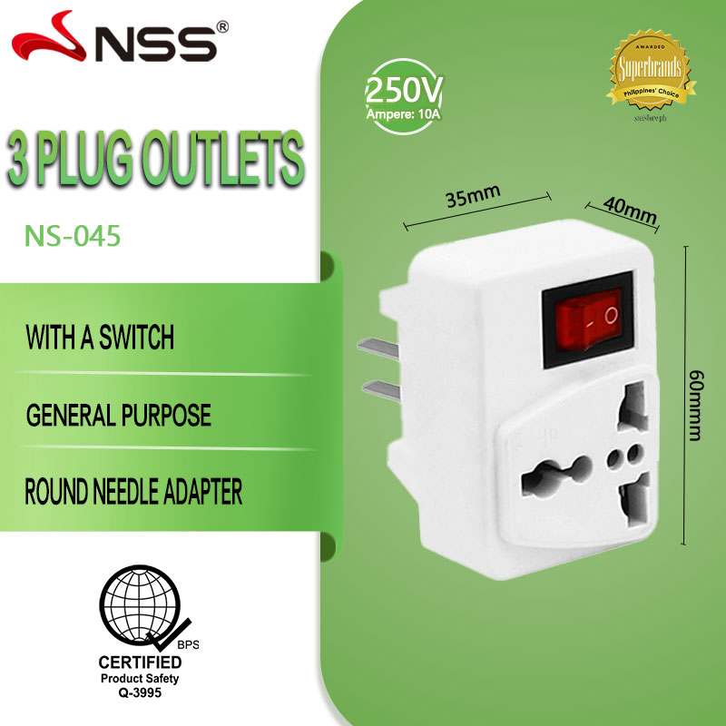NSS Adaptor With Switch Travel Adapter Plug Electrical Converter ...