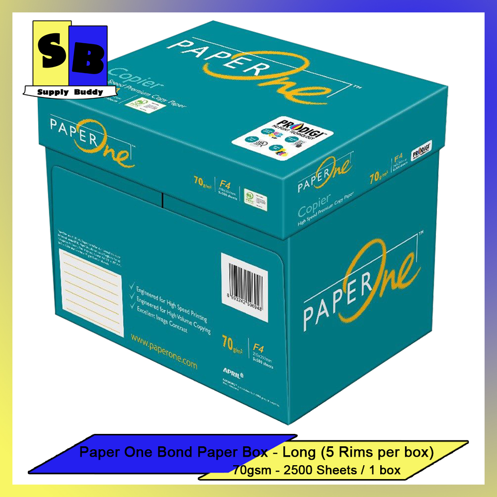 Paper One Bond Paper Box ( Short / A4 / Long ) 70gsm - 5 reams per box ...