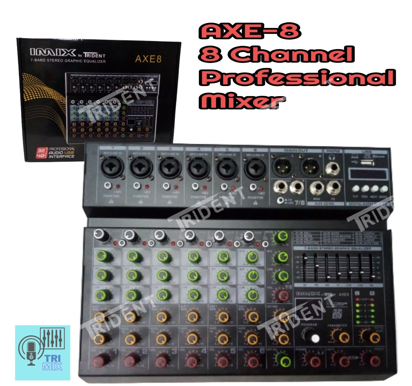 IMIX AXE-8 8 channel professional mixer 7 band EQ 99DSP FX 2AUX | Lazada PH