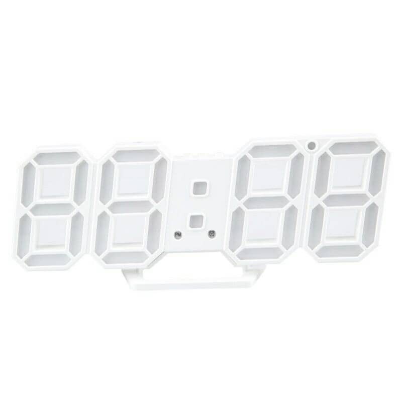 Modern Digital 3D White LED Wall Alarm Clock 12/24hrs Multi-Function ...