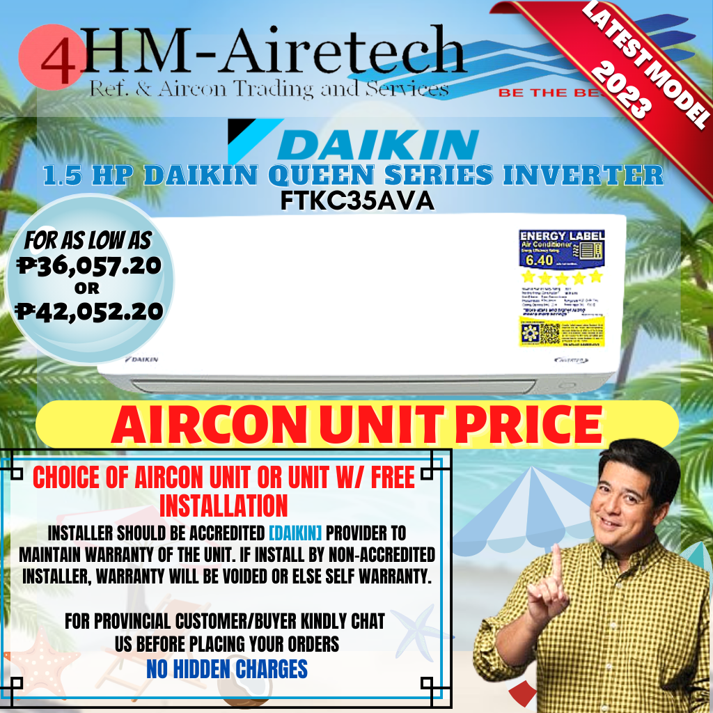 4HM DAIKIN 1.5HP R32 D-SMART QUEEN SERIES SPLIT TYPE INVERTER AIRCON ...