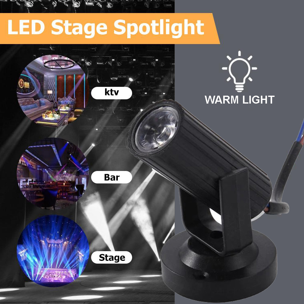 White LED Pin spotlight Stage Light Beam Spotlight Lamp Mirror Balls DJ ...