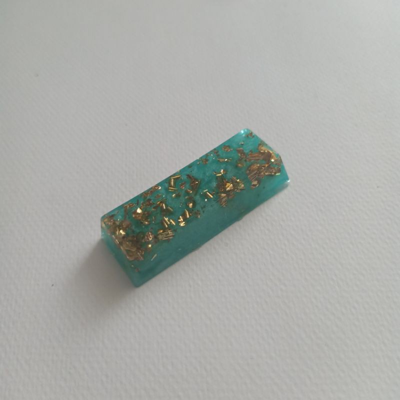 Gold on Turquoise Handmade Resin Artisan Keycaps for Mechanical ...