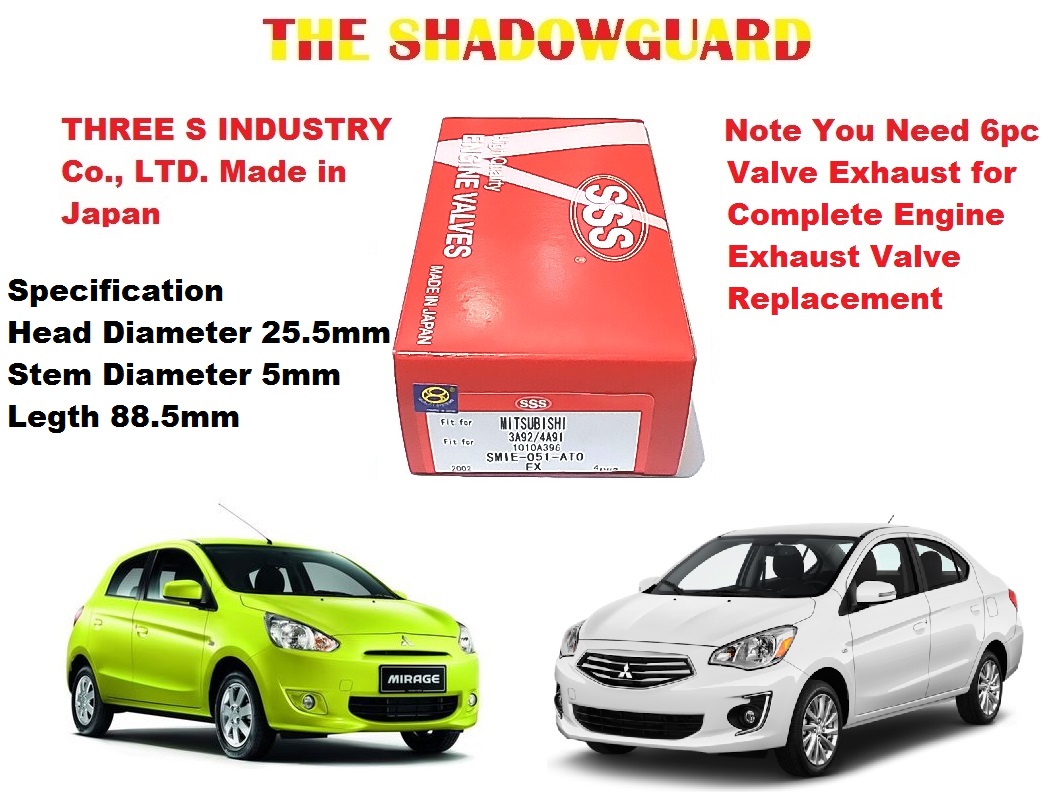 Engine Valve Exhaust 4pcs Mitsubishi 3A92 4A91 SSS Made in Japan ...