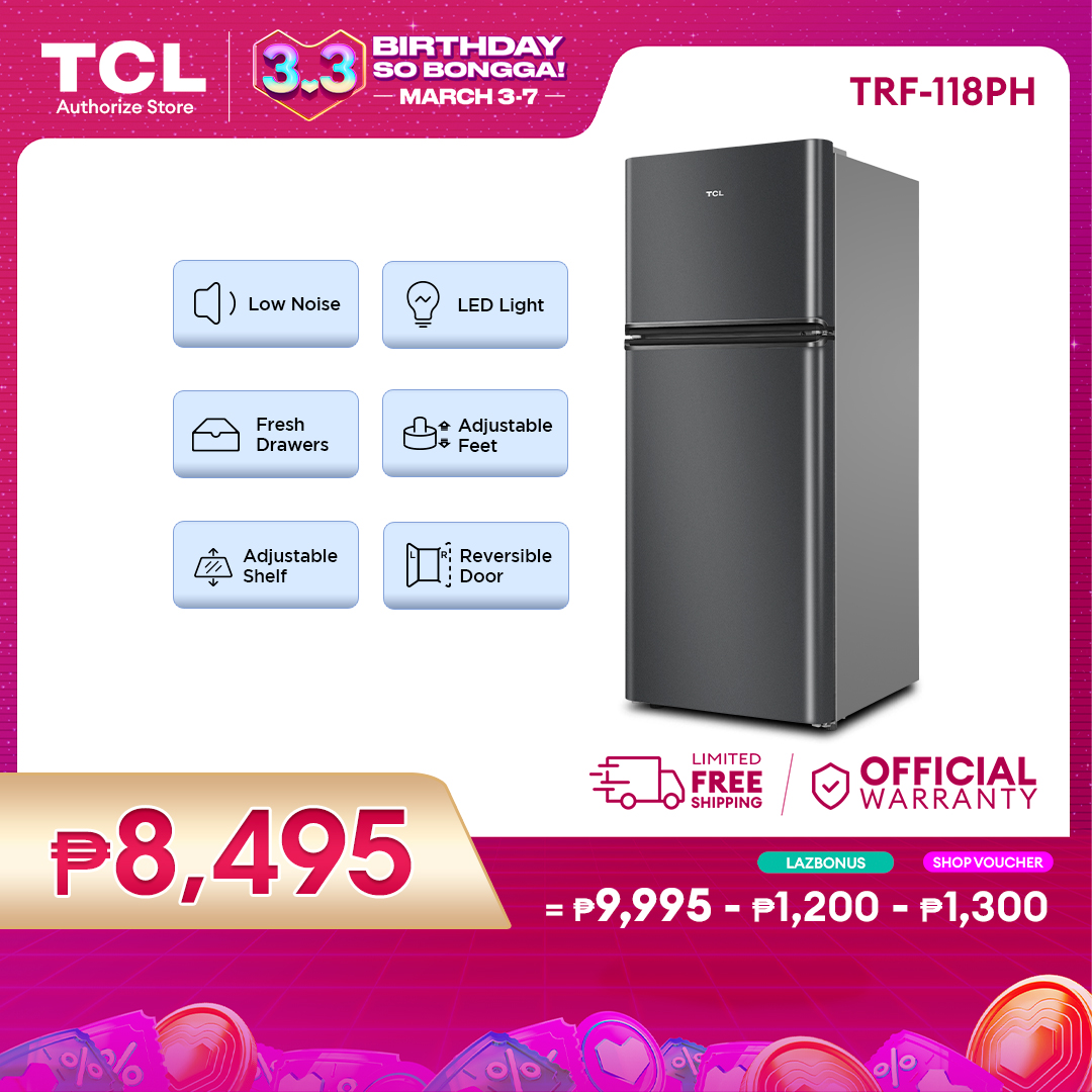 TCL 5 cu.ft.Two Door Direct Cool Refrigerator - TRF-118PH (Two-Door ...