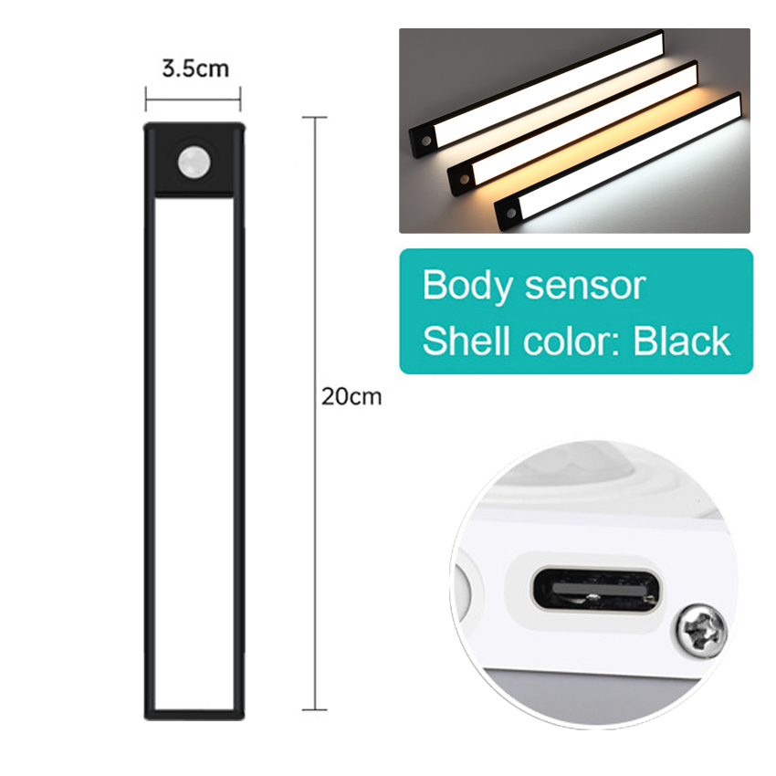Vimite 40CM Wireless Motion Sensor Night Lights Led Magnetic Cabinet ...