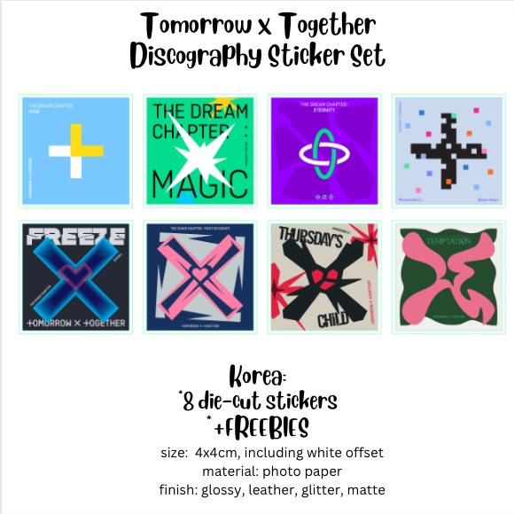 Tomorrow x Together Discography Sticker Set Magnet Set Album (with ...