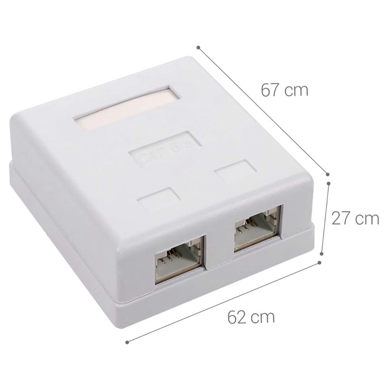 RJ45 Network Socket - Shielded Surface Mounted Double Wall Socket with ...