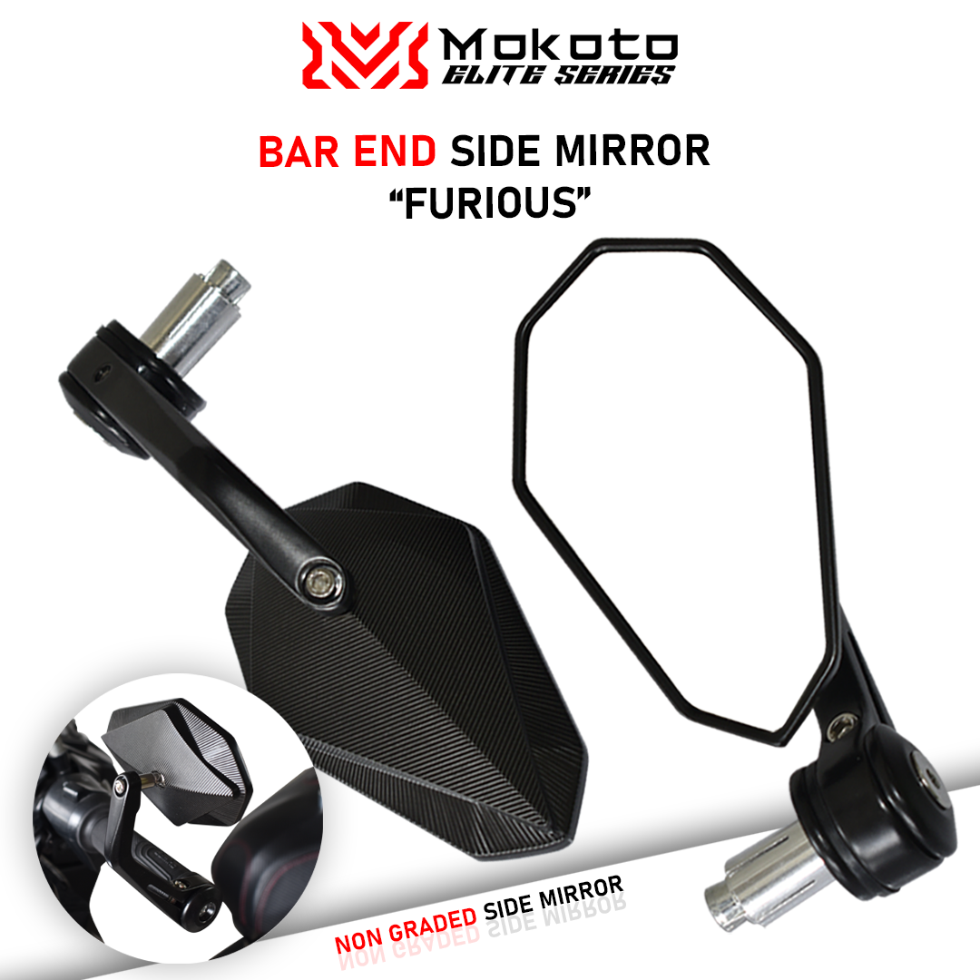 MOKOTO BAR END SIDE MIRROR FURIOUS ELITE SERIES SIDE MIRROR NON-GRADED ...